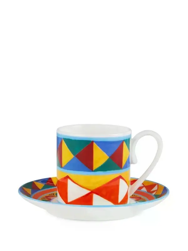 Dolce & Gabbana Geometric-pattern Porcelain Espresso-set - Orange