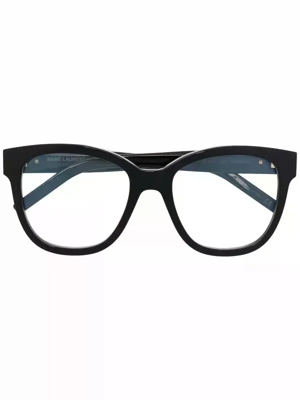 Saint Laurent Polished-effect Oversize-frame Glasses - Black