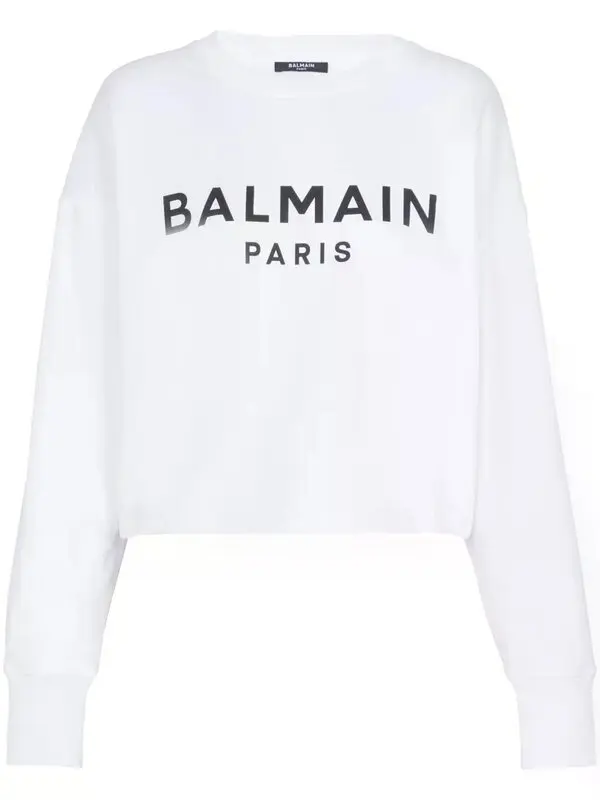 Balmain Logo-print Cotton Sweatshirt - White
