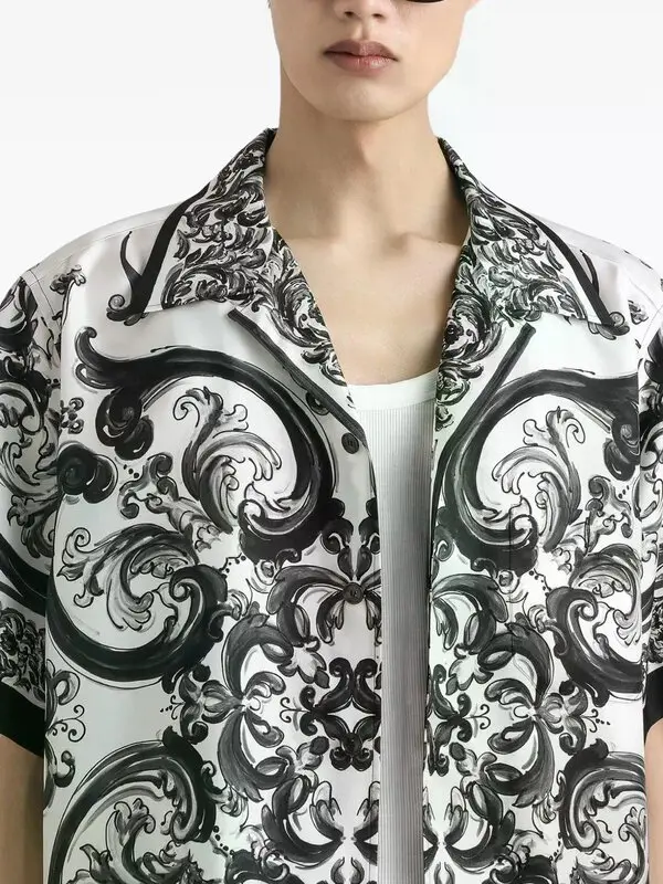 Dolce & Gabbana Majolica-print Silk Shirt