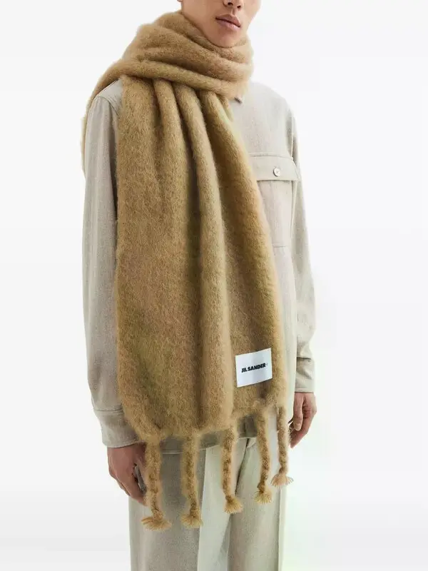 JIL SANDER Mohair-blend Scarf - Brown