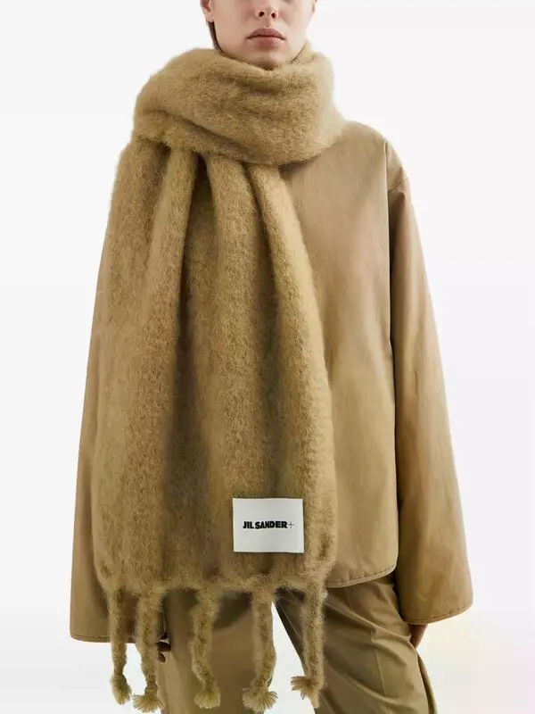 JIL SANDER Mohair-blend Scarf - Brown