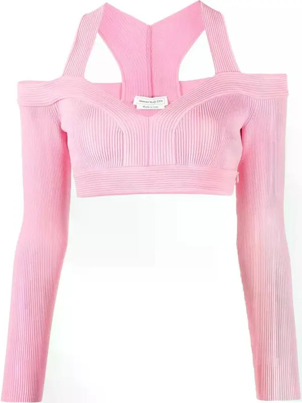 Alexander McQueen Cut-out Knitted Top