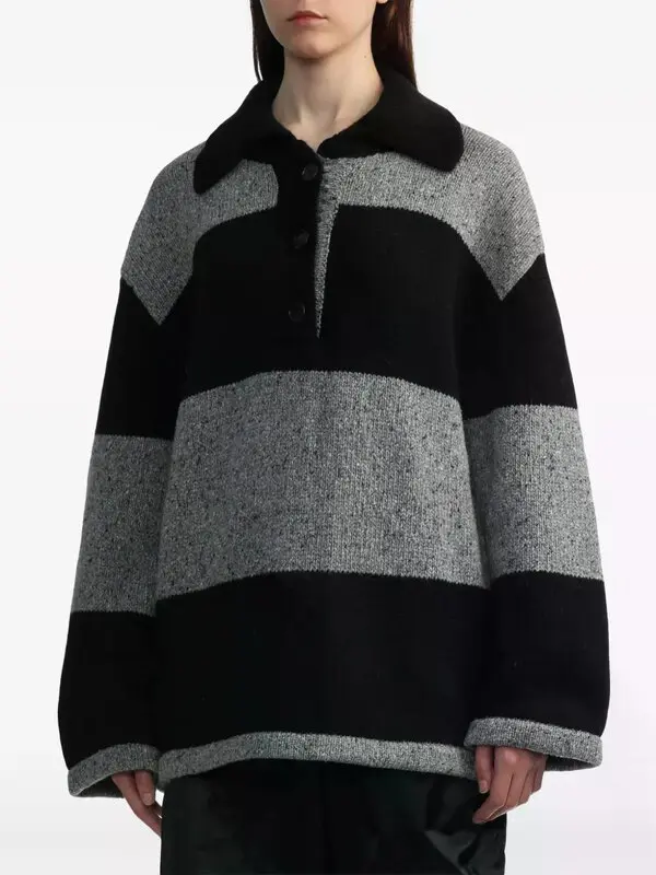HALFBOY Spread-collar Striped Jumper