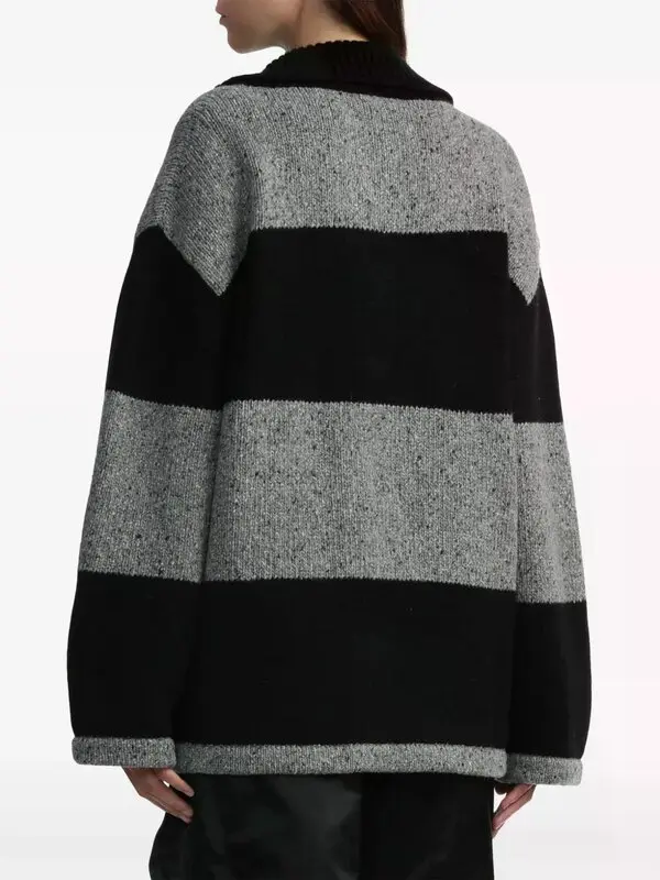 HALFBOY Spread-collar Striped Jumper