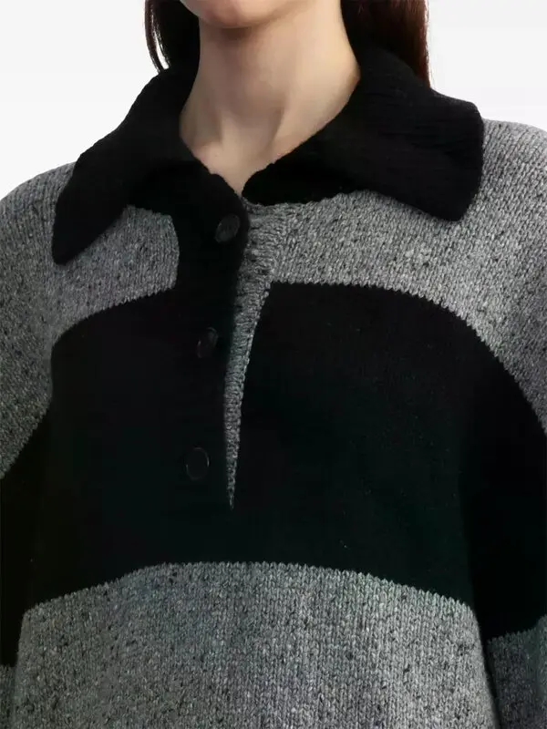 HALFBOY Spread-collar Striped Jumper