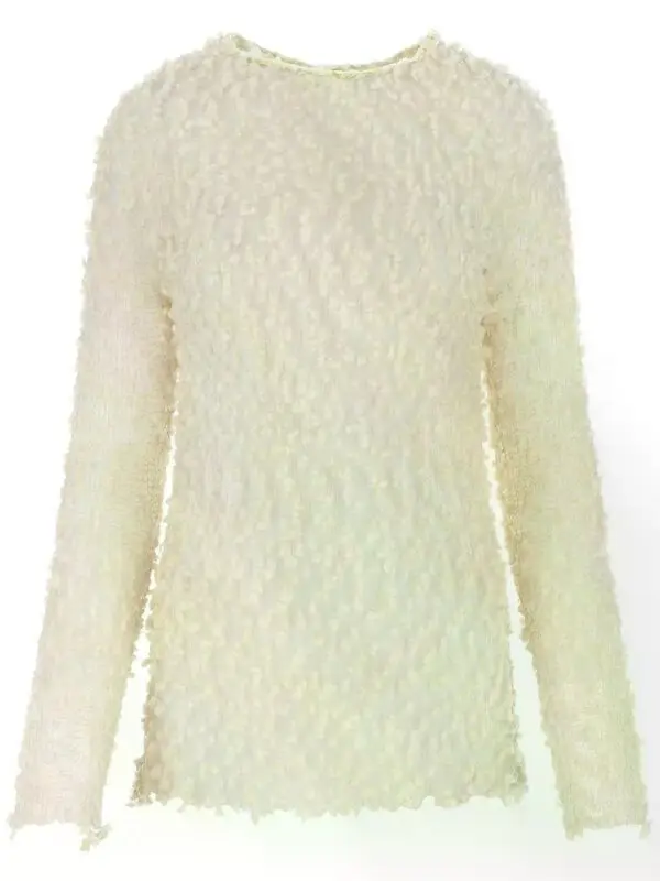 JIL SANDER Crew-neck Long-sleeve Mesh Top - Neutrals