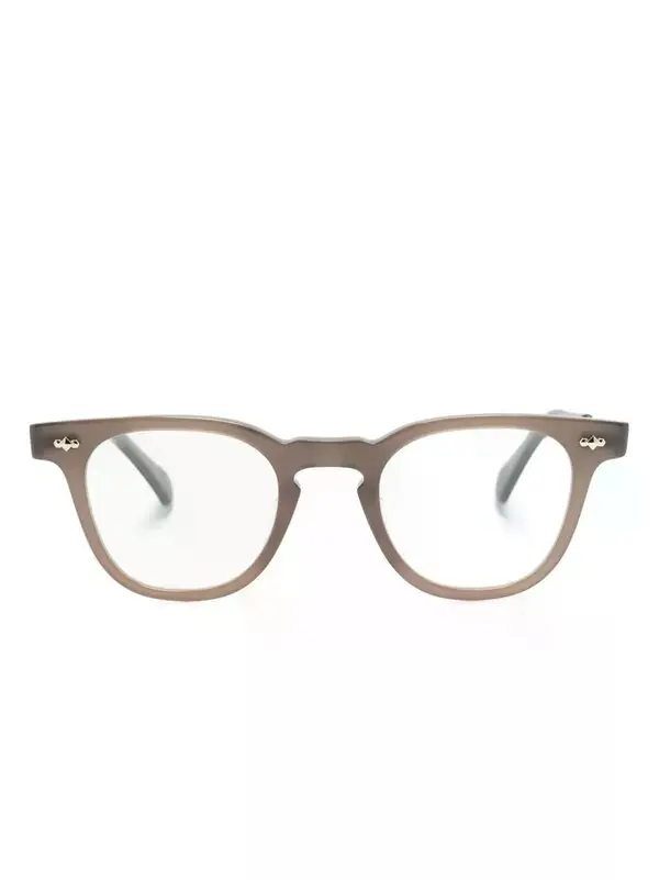 Garrett Leight Rivet-detail Wayfarer-frame Glasses - Brown