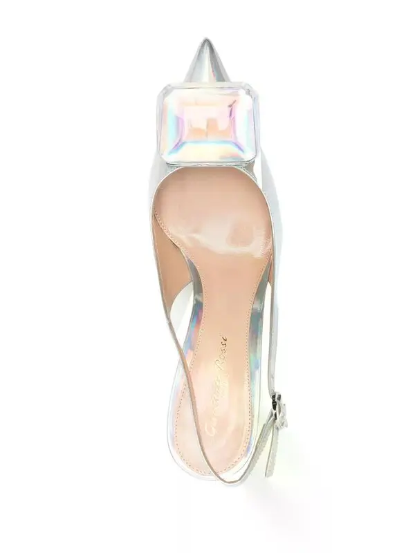 GIANVITO ROSSI Metallic-finish 95mm Pointed Slingback Pumps