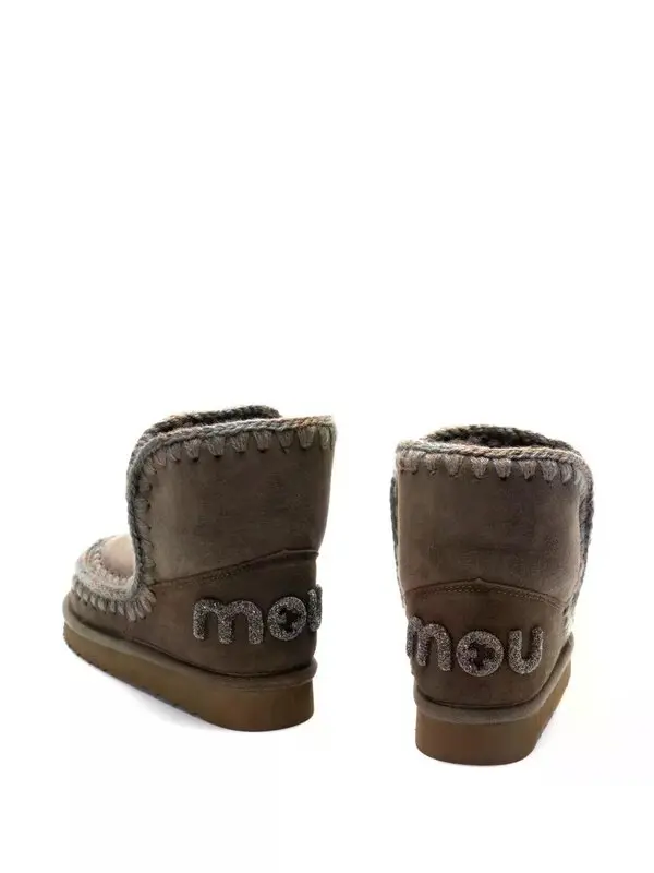 Mou Glitter Logo Ankle Boots - Green