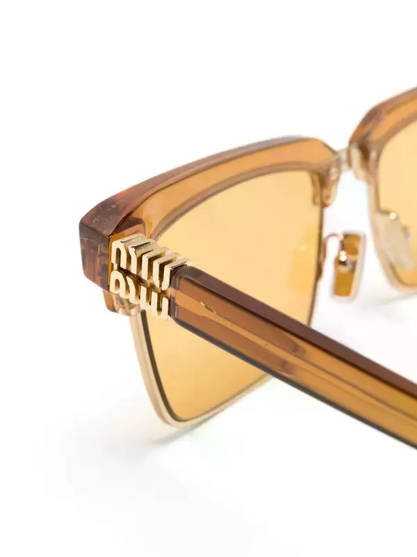 Miu Miu Rectangle-frame Sunglasses - Orange
