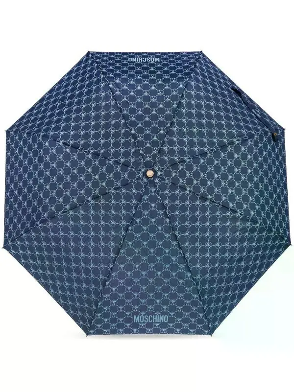 Moschino Monogram-pattern Umbrella - Blue