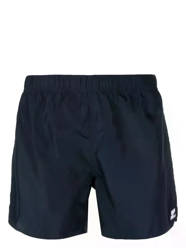 COURREGES Logo-patch Swim Shorts - Blue