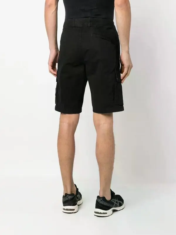 Stone Island Compass-patch Cargo Shorts - Black