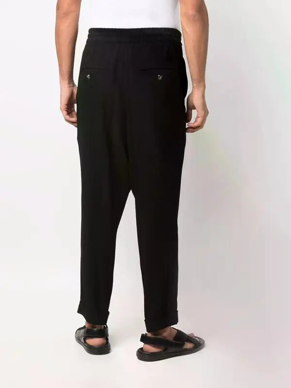 Balmain Slouchy Crepe Tapered-leg Track Pants - Black