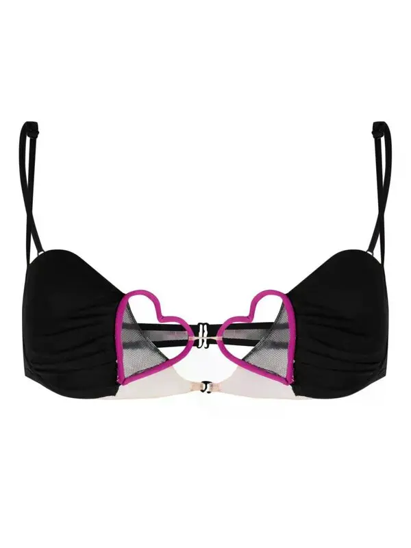 NENSI DOJAKA Heart-detail Underwire Bra - Black