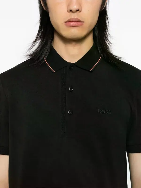BOSS Embroidered Logo Polo Shirt - Black