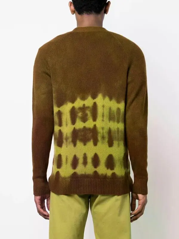 THE ELDER STATESMAN Tie-dye Print Cashmere Cardigan