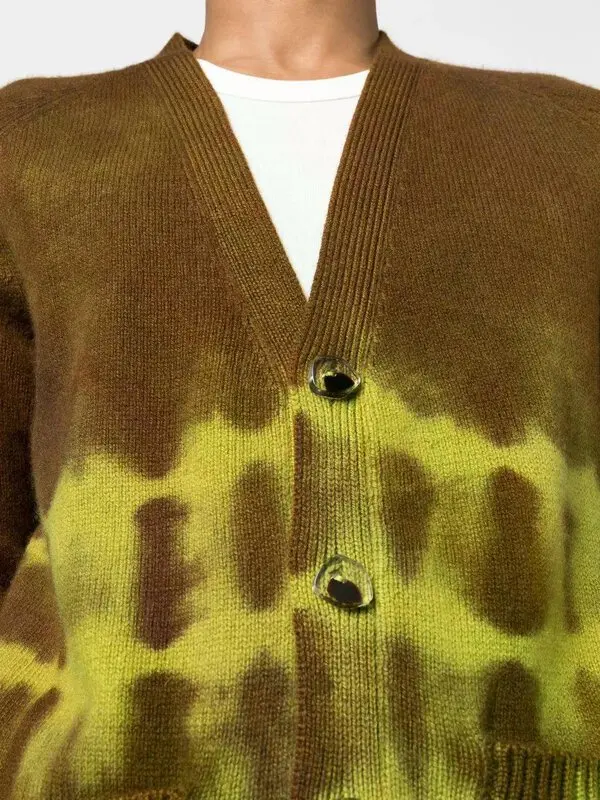 THE ELDER STATESMAN Tie-dye Print Cashmere Cardigan