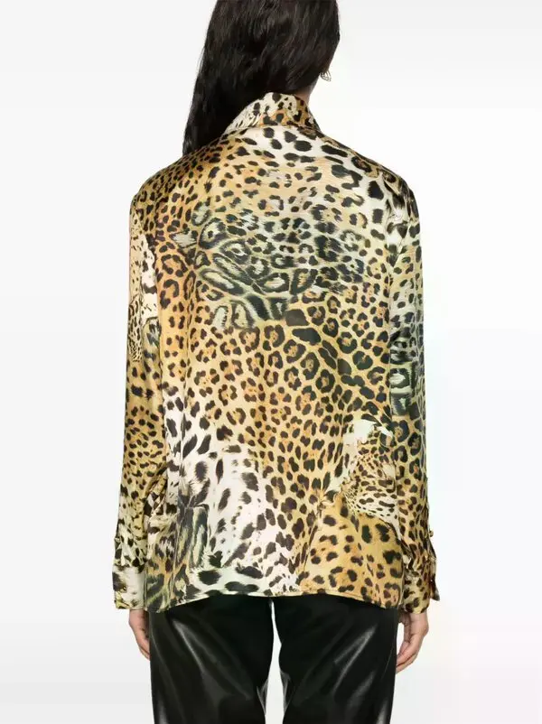 Roberto Cavalli Leopard-print Silk Shirt