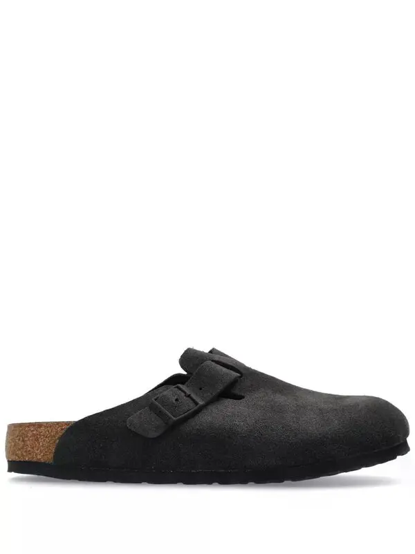 BIRKENSTOCK Boston Calf Suede Clogs - Grey