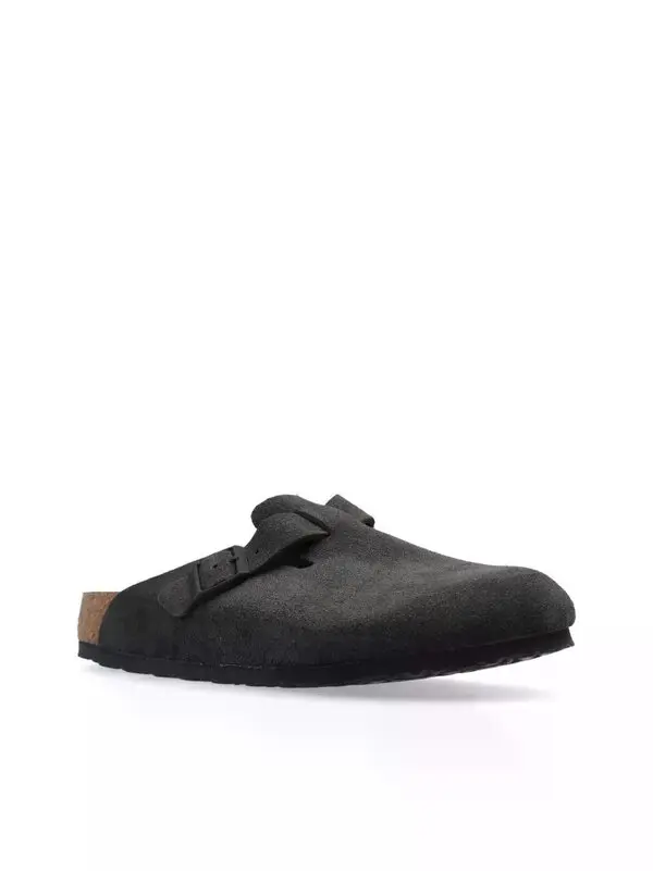 BIRKENSTOCK Boston Calf Suede Clogs - Grey