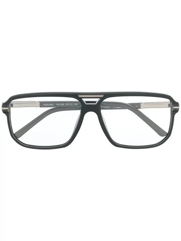 Cazal Full Rim Square Frame Glasses - Black