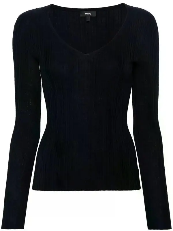 Theory V-neck Rib Knit Top