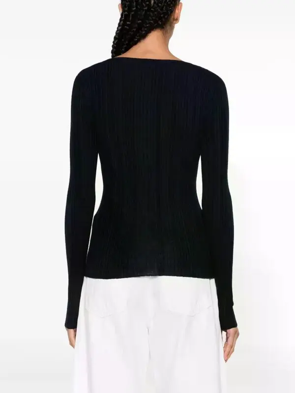 Theory V-neck Rib Knit Top