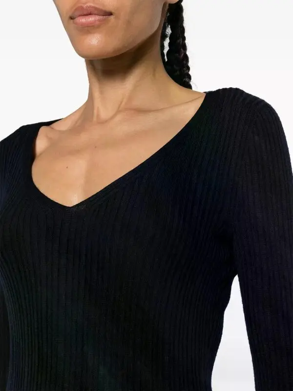 Theory V-neck Rib Knit Top