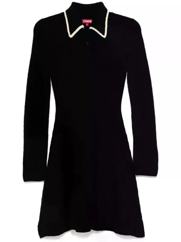 Staud Dujour Knit Dress With Polo Collar