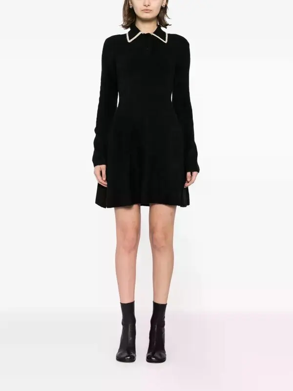 Staud Dujour Knit Dress With Polo Collar