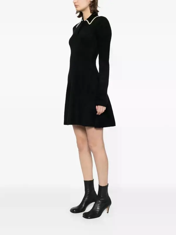Staud Dujour Knit Dress With Polo Collar