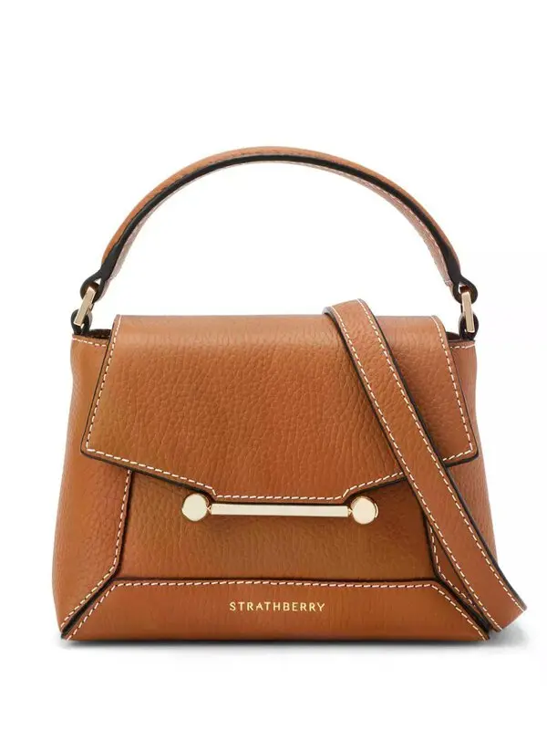 Strathberry Mosaic Leather Tote Bag - Brown