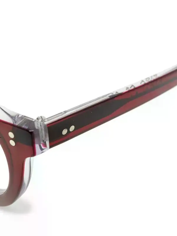 LESCA Pica A4 Round Frame Glasses - Red