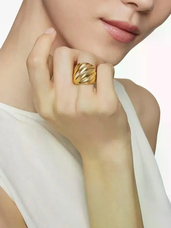 David Yurman 18kt Yellow Sculpted Cable Ring