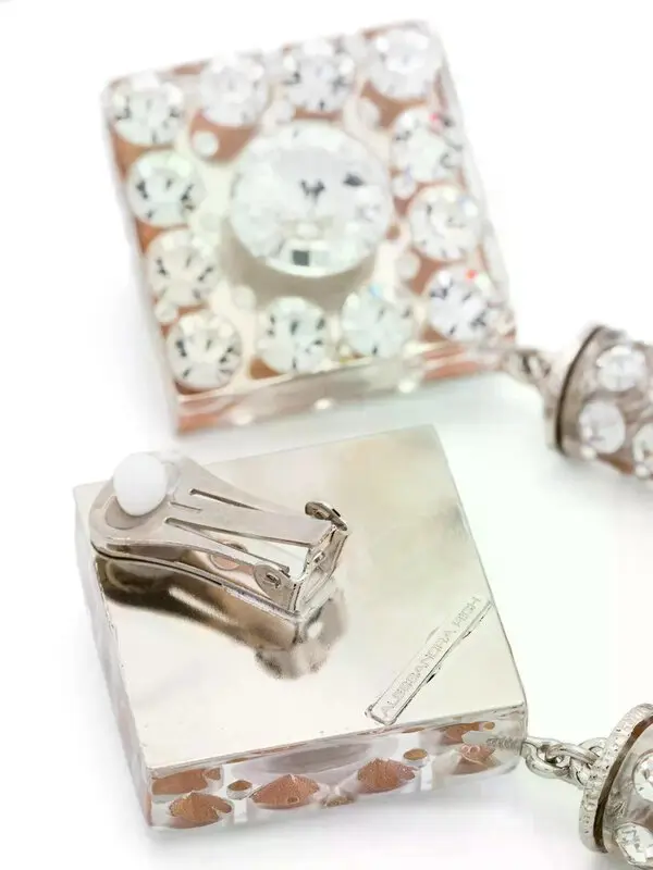 Alessandra Rich Crystal Pendant Clip-on Earrings