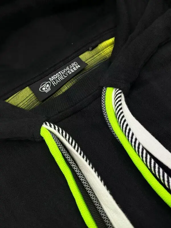 MOSTLY HEARD RARELY SEEN Panelled Cotton Hoodie With Neon Accents