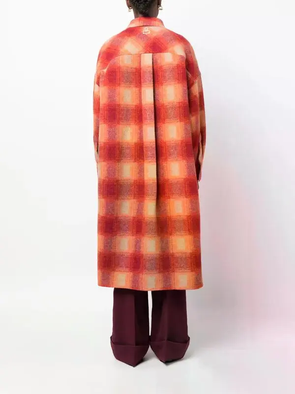 MARANT ETOILE Plaid Flannel Midi Coat