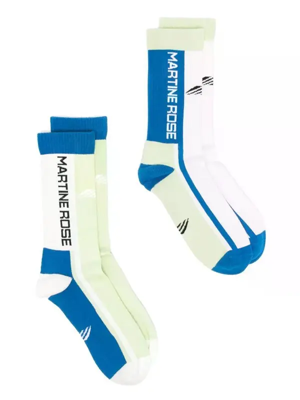 Martine Rose Ribbed Sports Socks - Blue