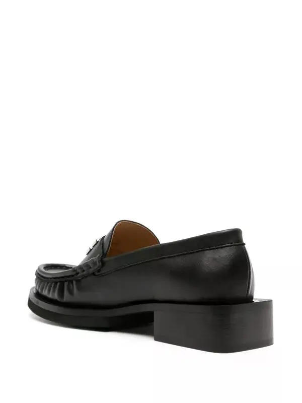 GANNI Butterfly-plaque Faux-leather Loafers
