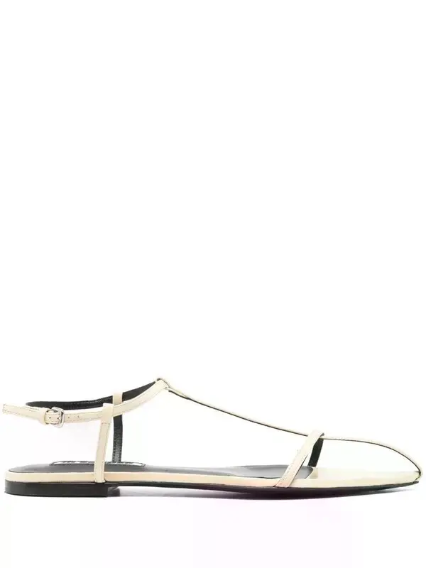 JIL SANDER Cage Flat Sandals - Neutrals