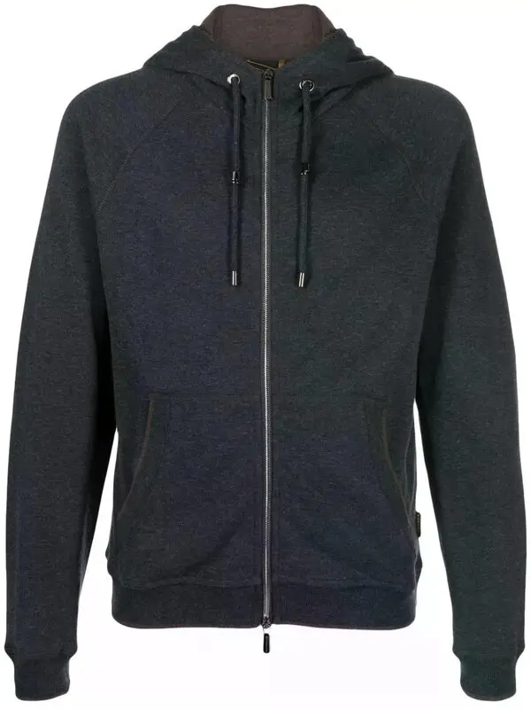 MOORER Zip-up Cotton-cashmere Blend Hoodie