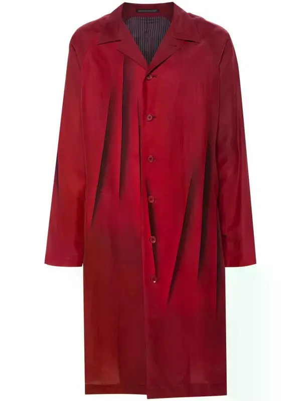 Yohji Yamamoto Abstract-print Silk Coat