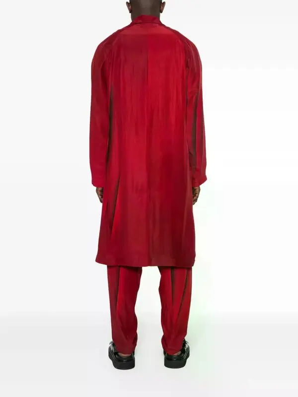 Yohji Yamamoto Abstract-print Silk Coat
