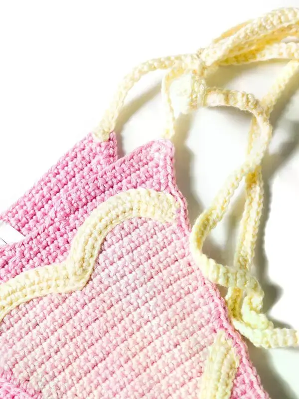 Gcds Heart Crochet-knit Bikini Bottoms