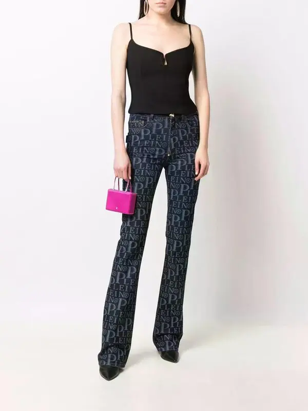 Philipp Plein All-over Logo Flared Jeans