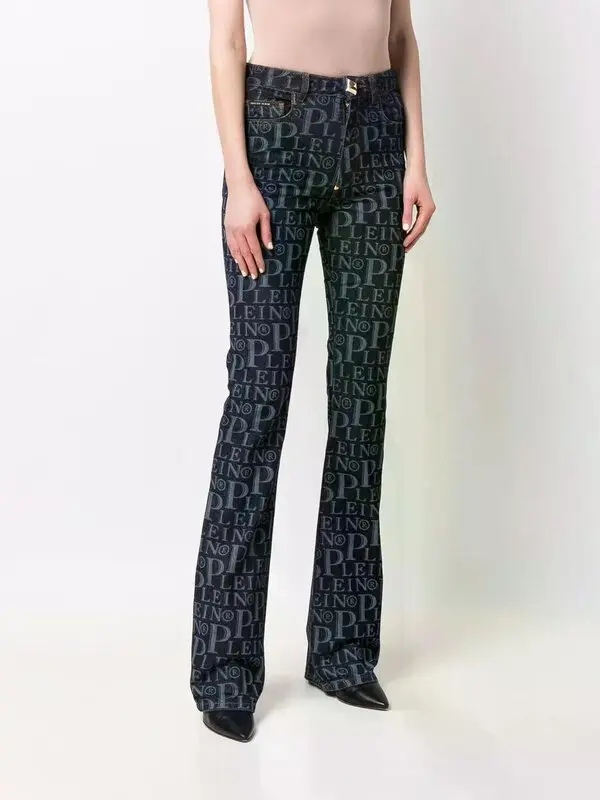 Philipp Plein All-over Logo Flared Jeans