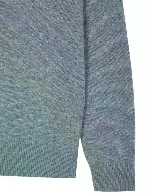 STUDIO TOMBOY V-neck Jumper With Rear Logo Patch - Blue