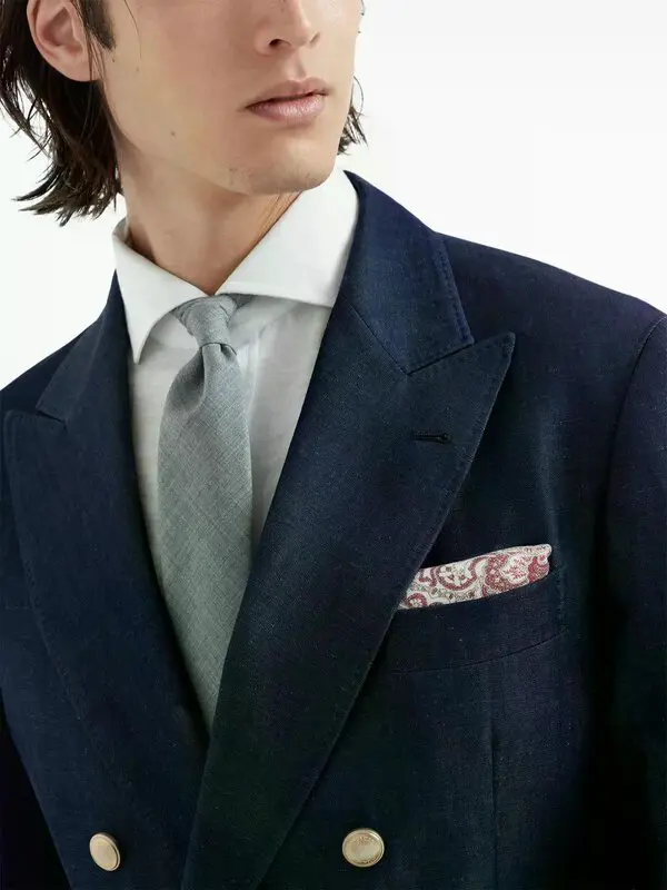 Brunello Cucinelli Textured Wool Tie - Grey